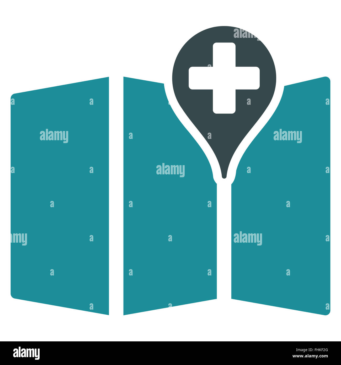 Medical Map Icon Stock Photo - Alamy