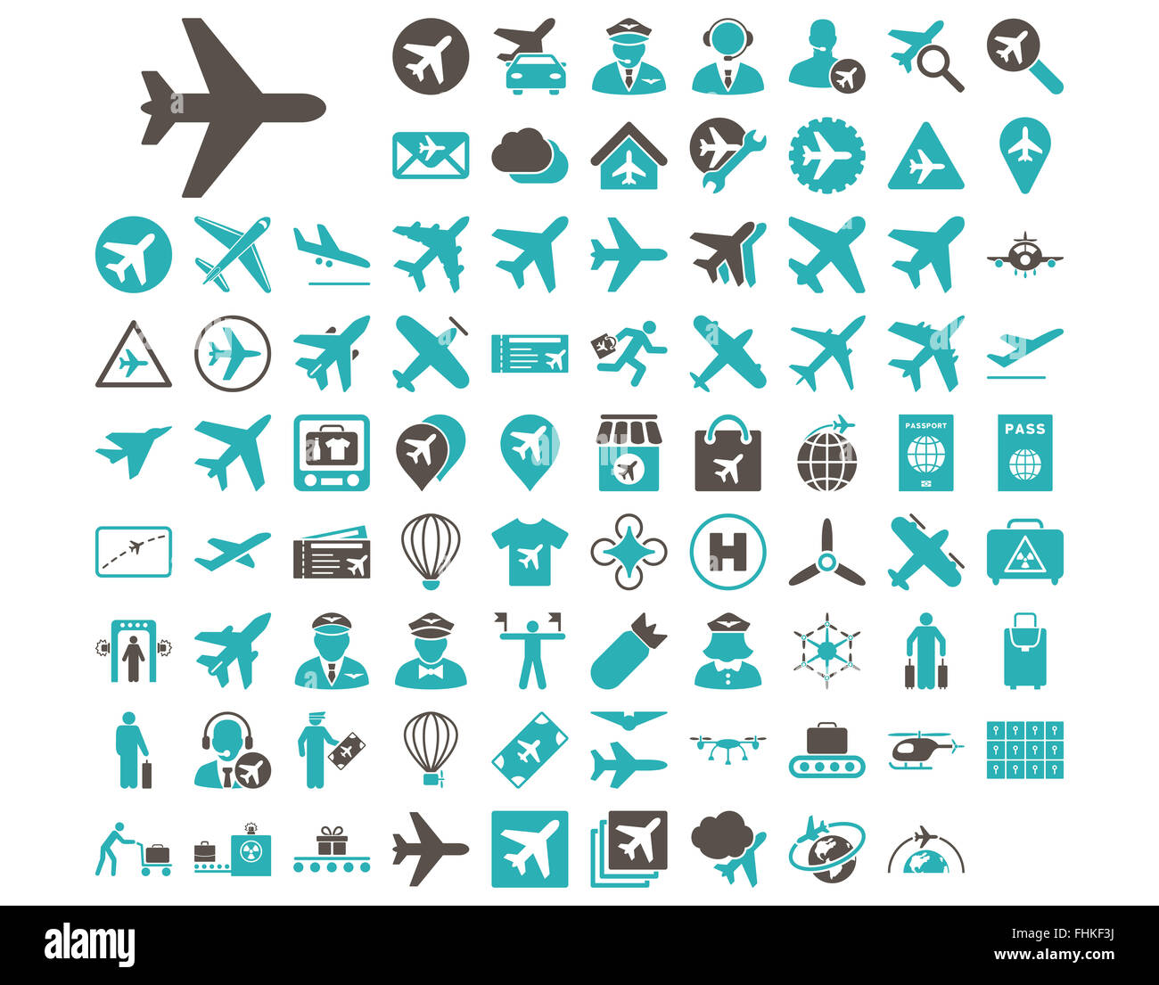 Aviation Icon Set Stock Photo - Alamy
