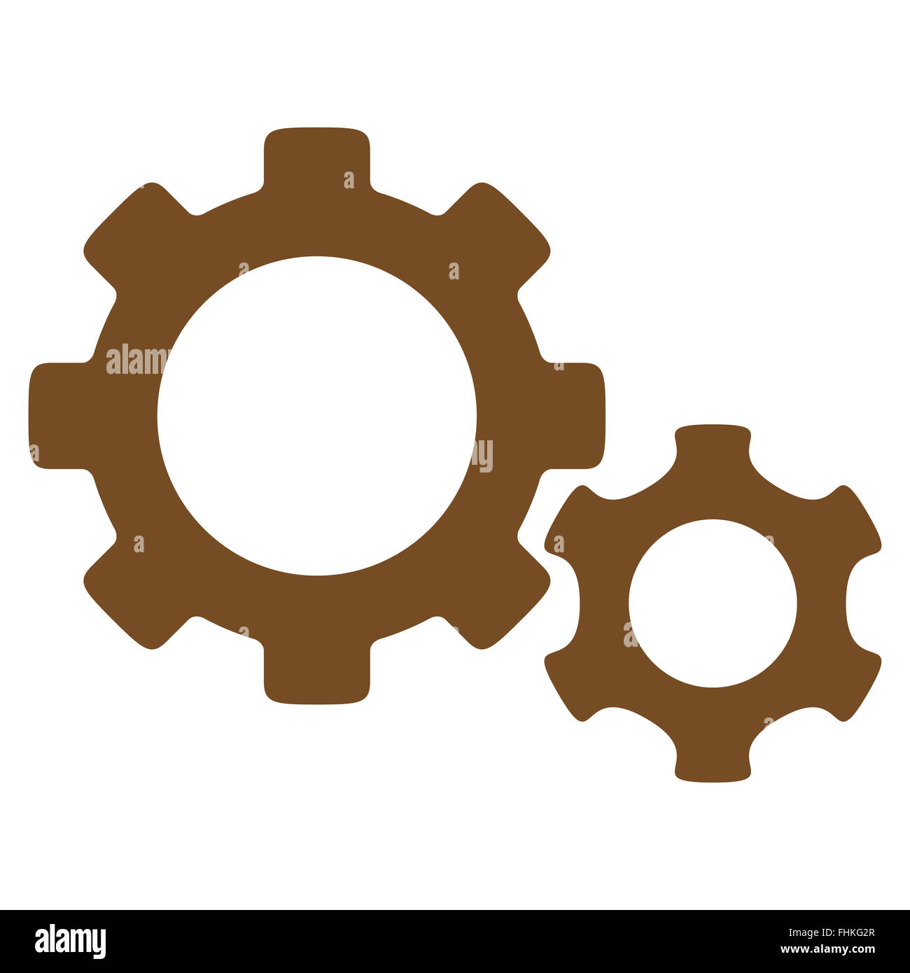 Gears Flat Icon Stock Photo - Alamy