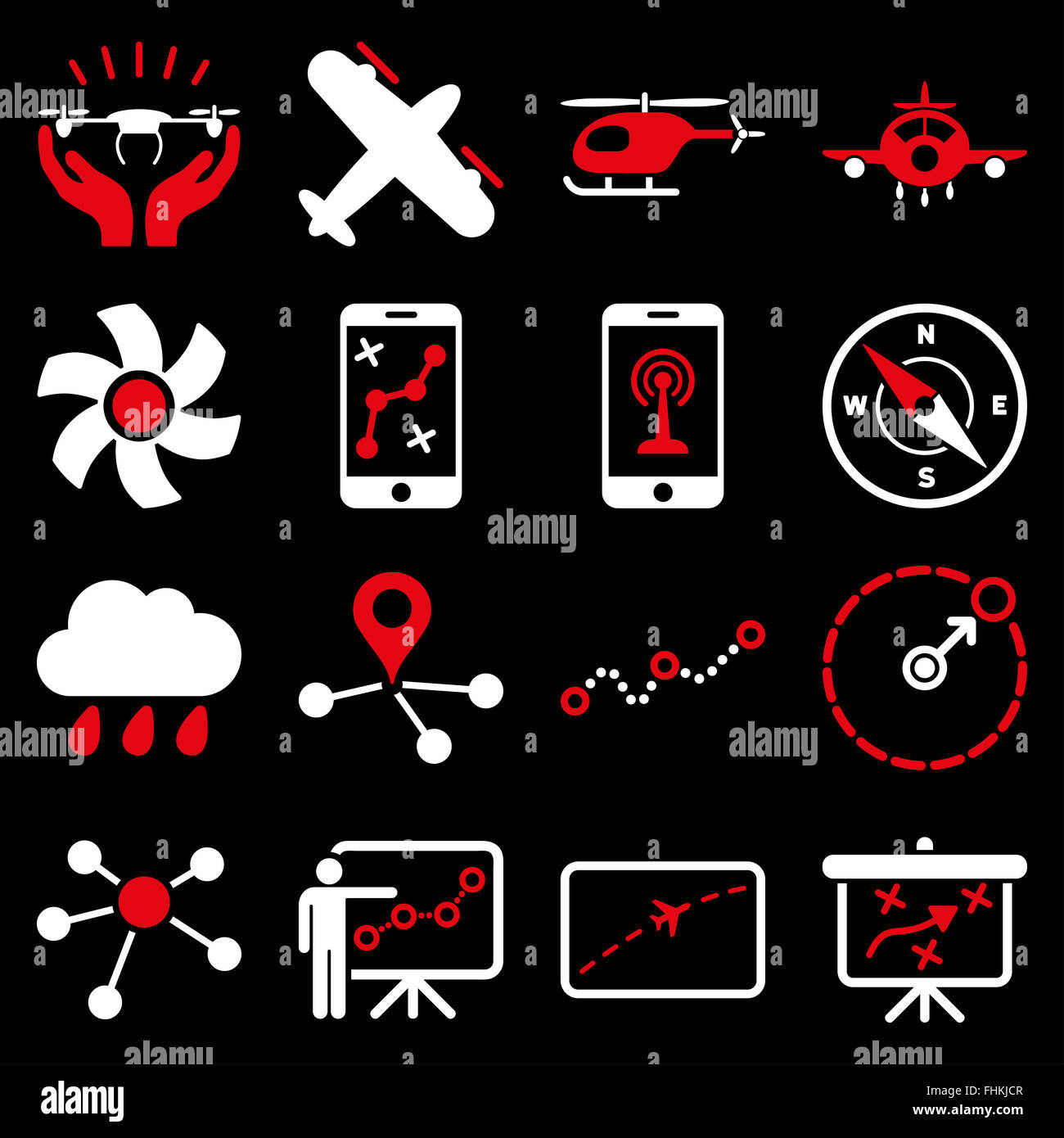 Aircraft navigation icon set Stock Photo - Alamy
