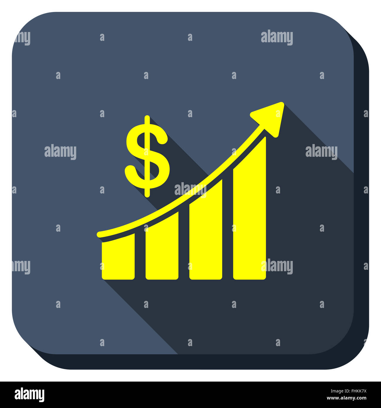Sales Trend Bar Chart Longshadow Icon Stock Photo - Alamy