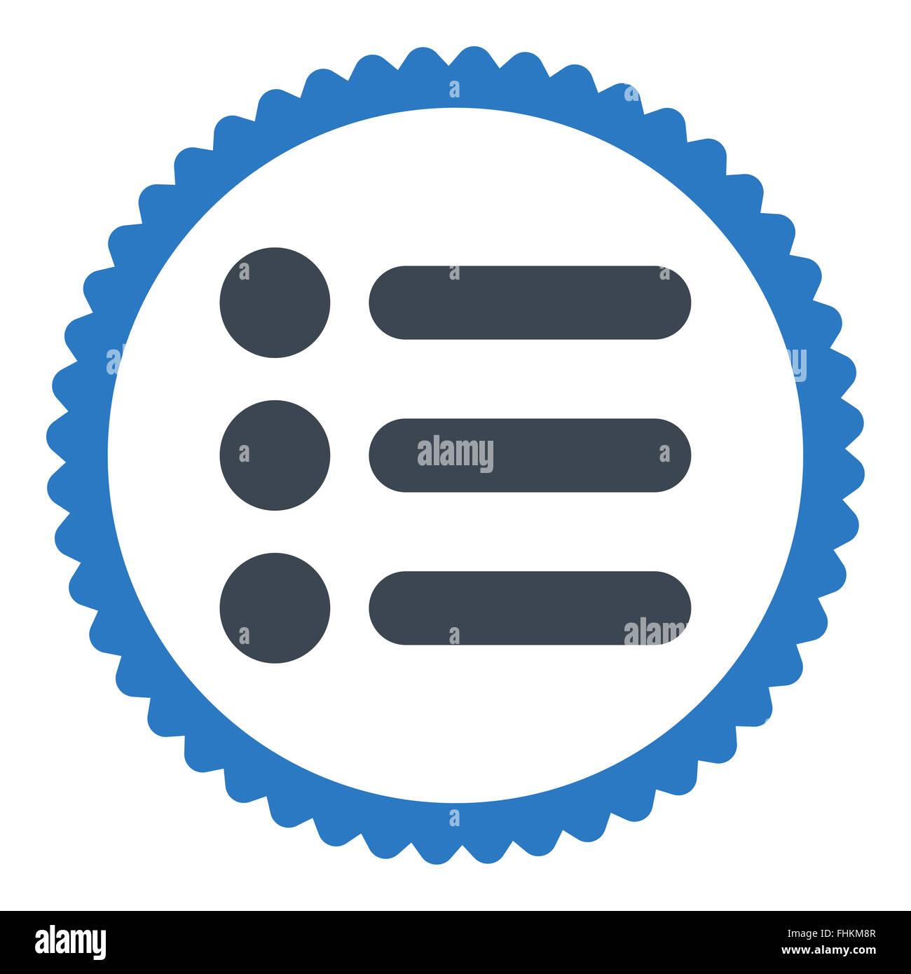 Items flat smooth blue colors round stamp icon Stock Photo - Alamy