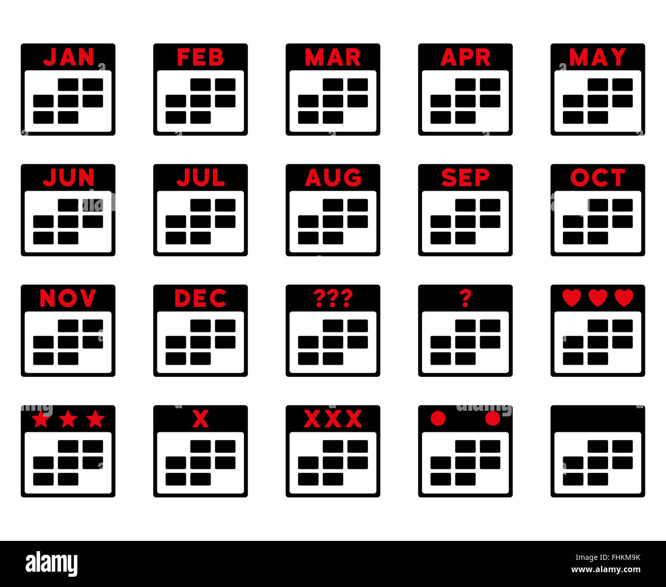 Calendar Months Icon Stock Photo - Alamy