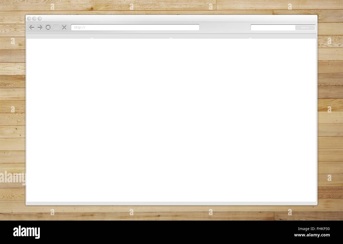 Internet Browser Window on the Wooden Background Illustration Stock ...