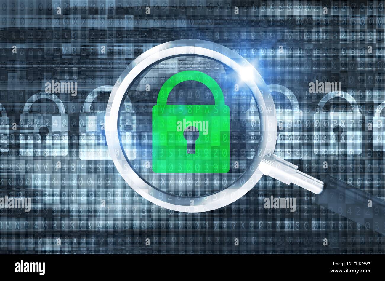 Safe Internet Connection Concept Illustration with Green Safe Closed ...