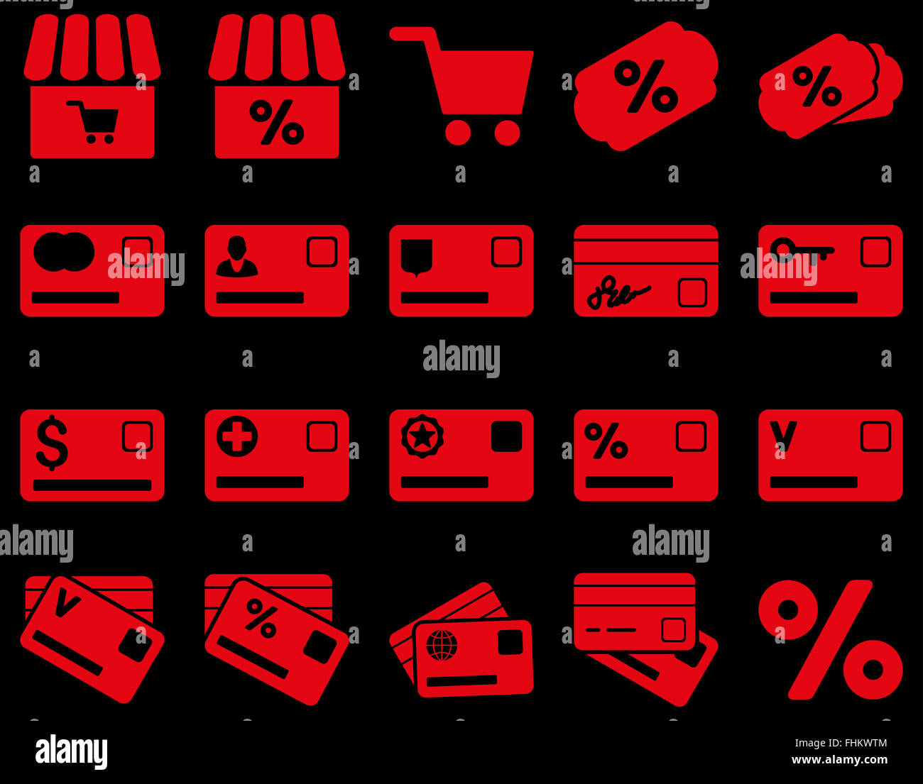 Shopping and bank card icon set Stock Photo - Alamy