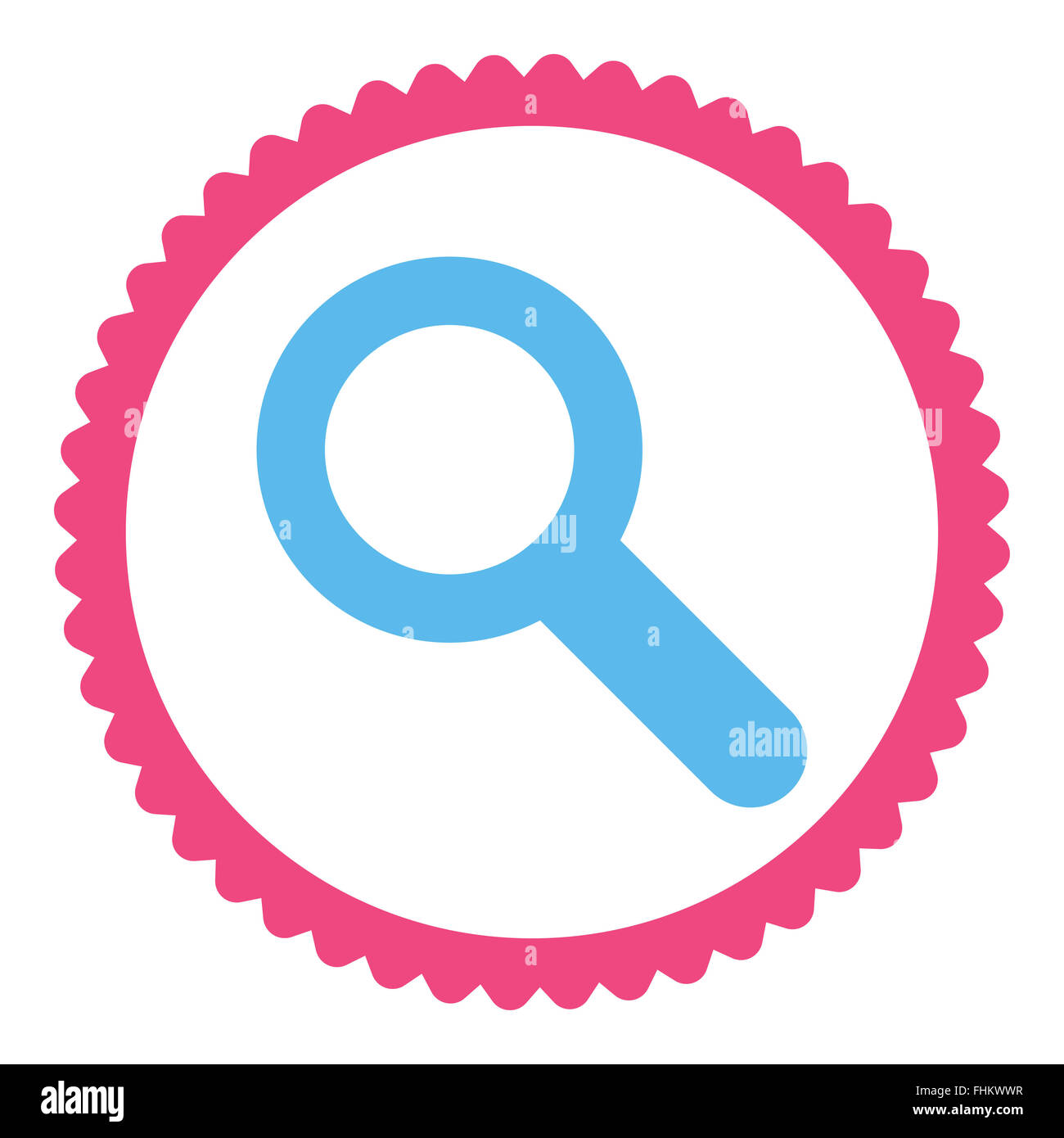 Search flat pink and blue colors round stamp icon Stock Photo - Alamy