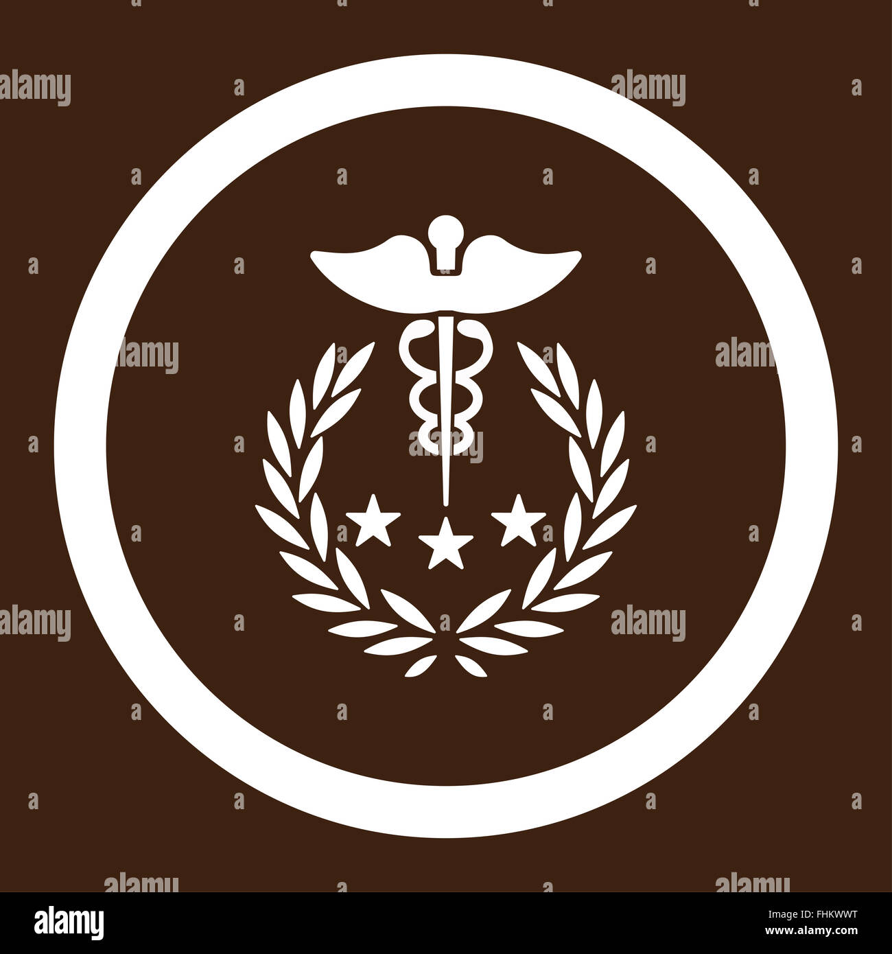 Caduceus Logo Rounded Vector Icon Stock Photo - Alamy