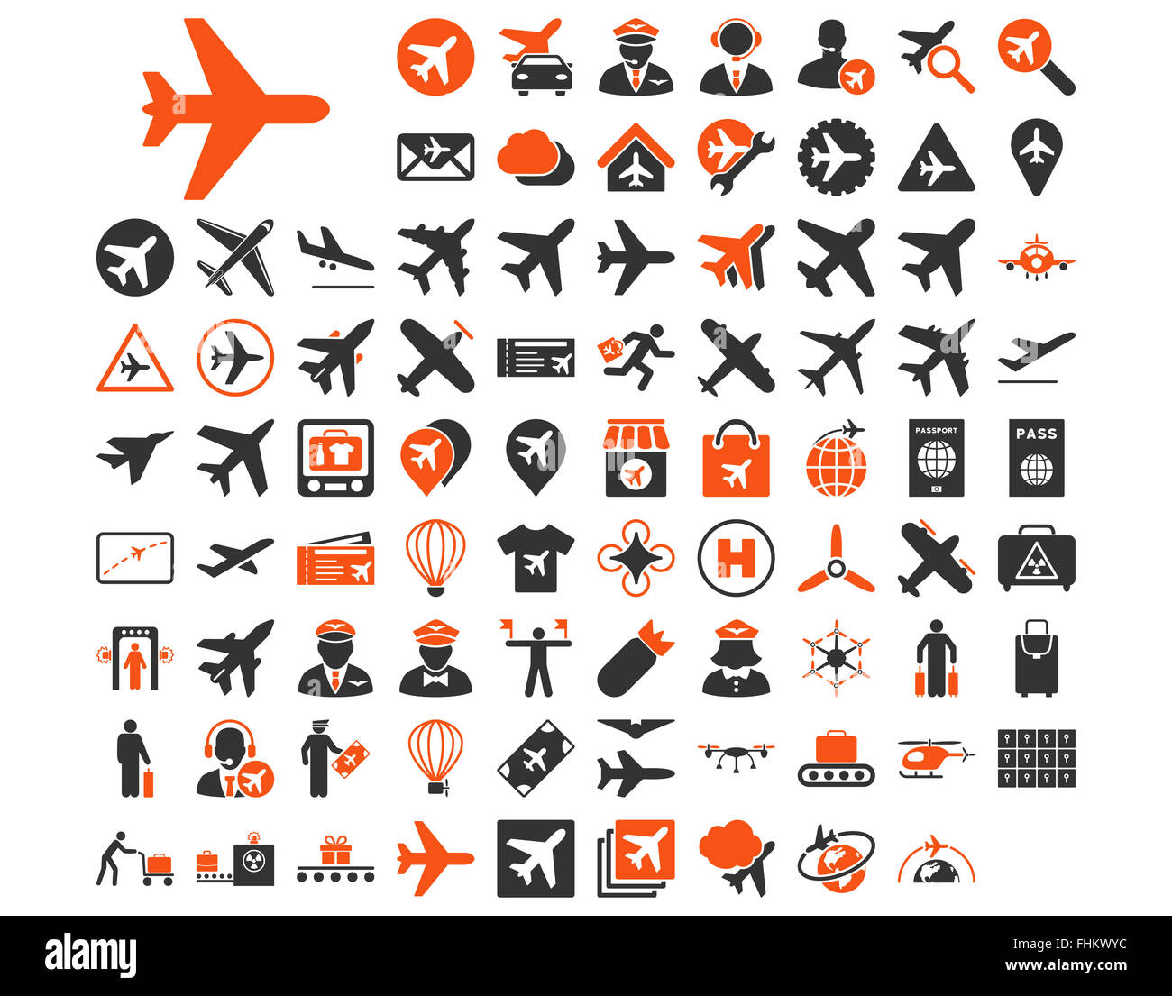 Aviation Icon Set Stock Photo - Alamy