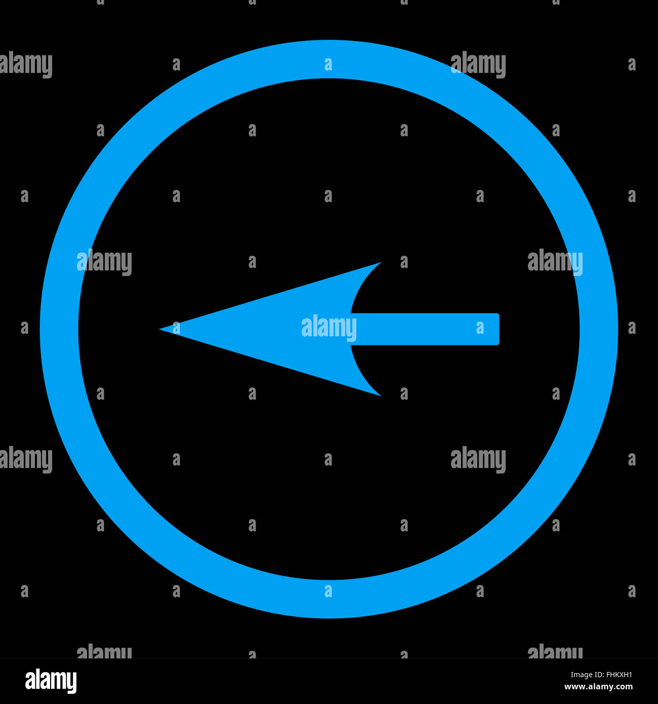 Sharp Left Arrow flat blue color rounded vector icon Stock Photo - Alamy