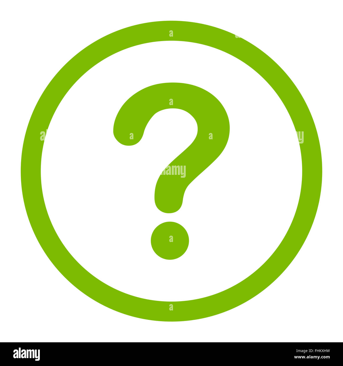Question flat eco green color rounded raster icon Stock Photo - Alamy