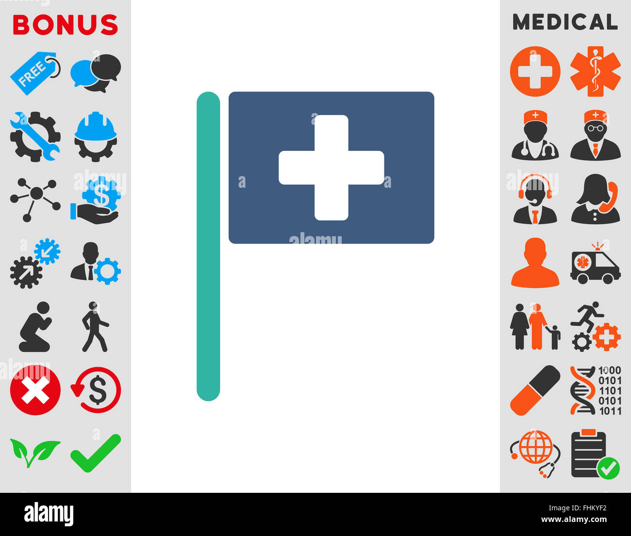 Hospital Flag Icon Stock Photo - Alamy