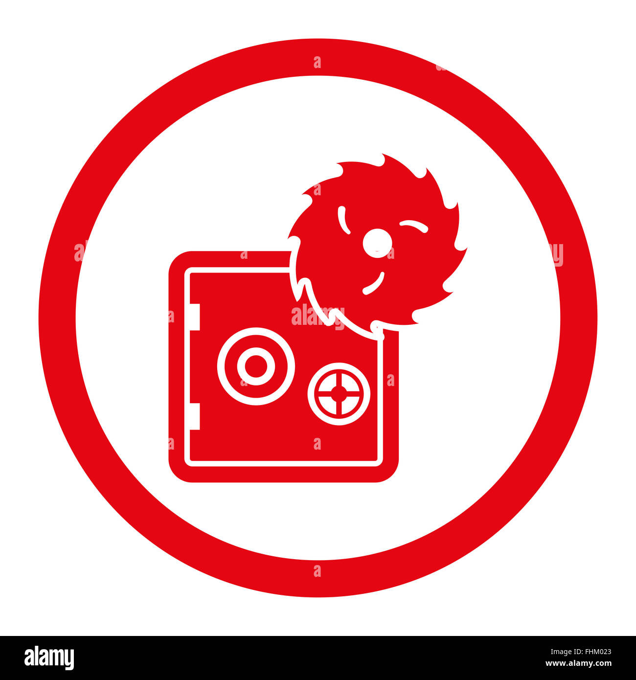 Hacking theft flat red color rounded vector icon Stock Photo - Alamy