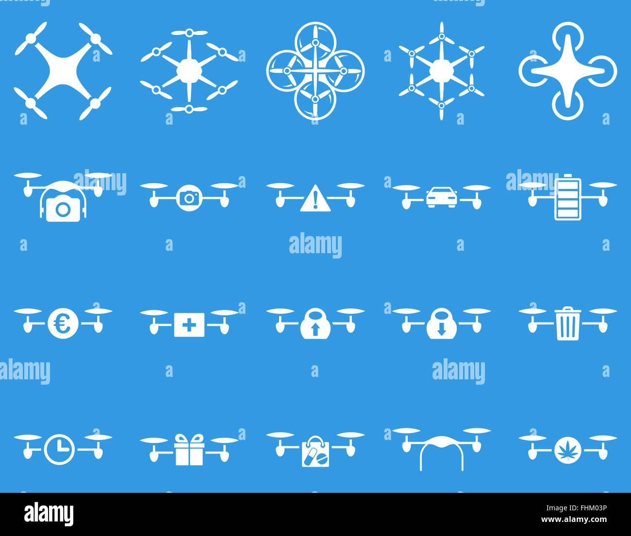 Air drone and quadcopter tool icons Stock Photo - Alamy
