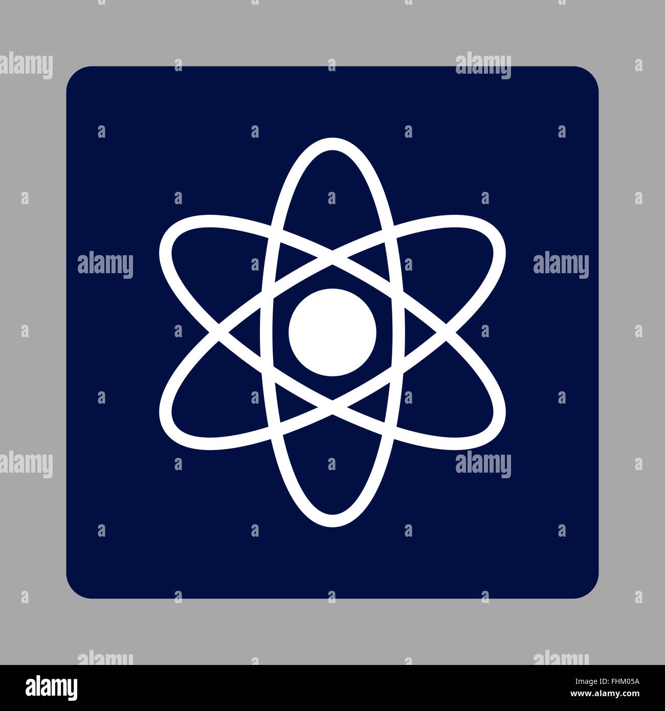 Atomic Rounded Square Button Stock Photo - Alamy