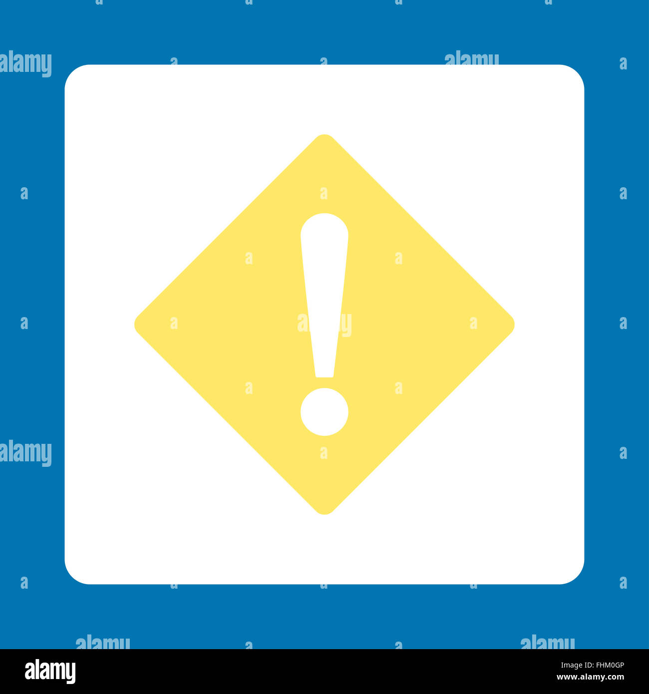 Error flat yellow and white colors rounded button Stock Photo - Alamy