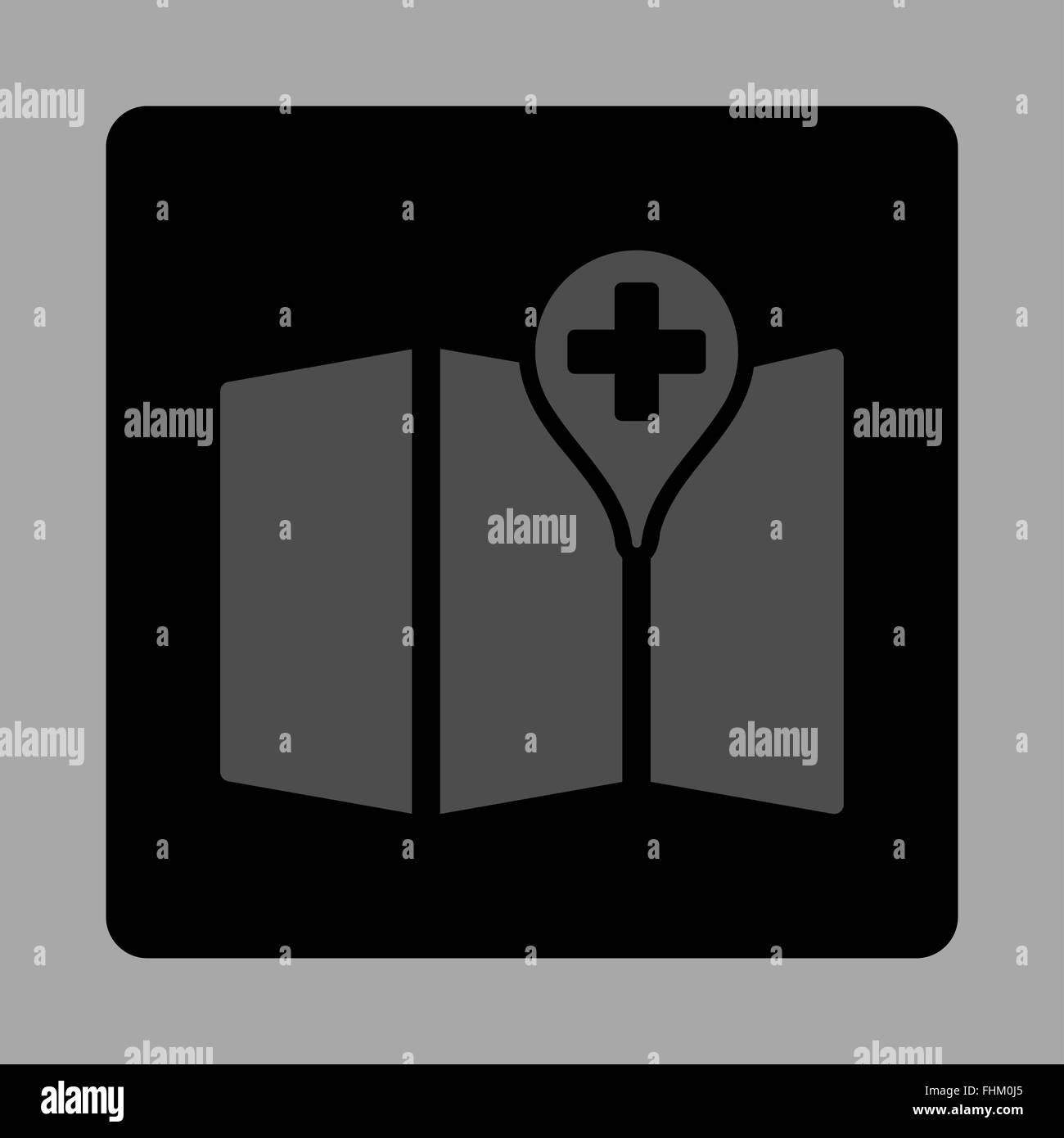 Medical Map Rounded Square Button Stock Photo - Alamy
