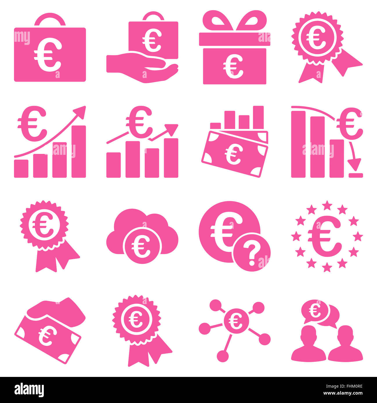 Euro banking business and service tools icons Stock Photo - Alamy