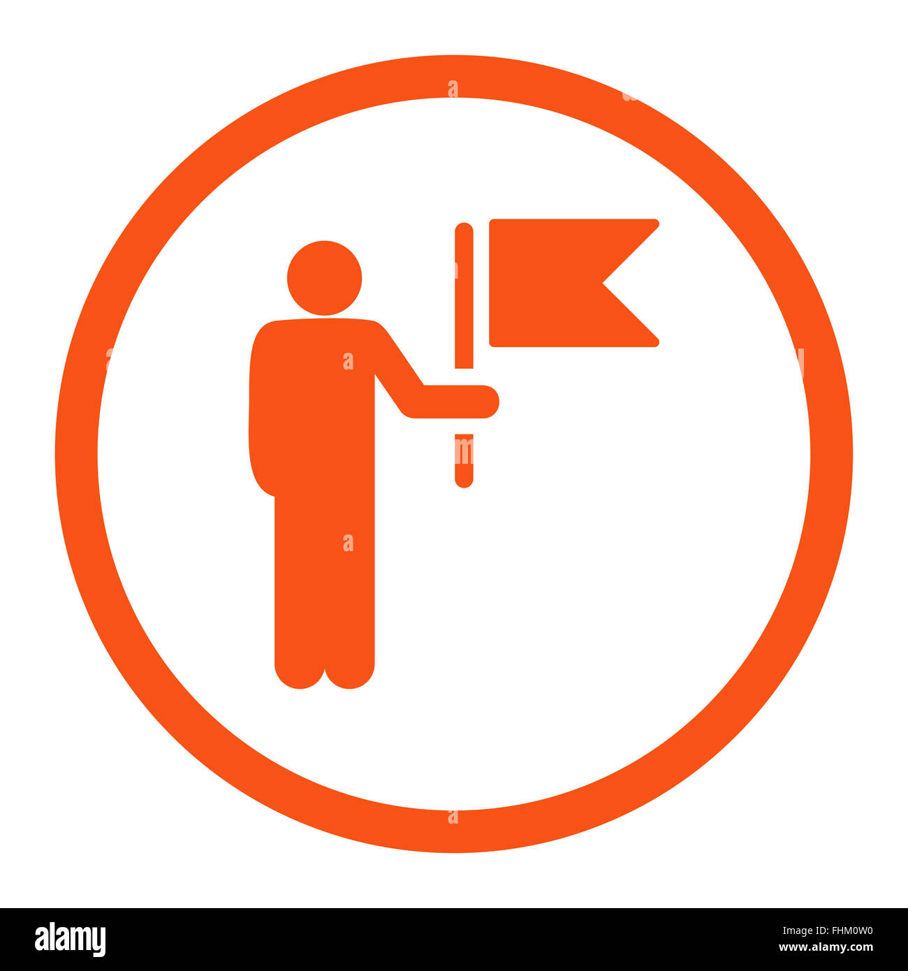 Commander with Flag icon Stock Photo - Alamy