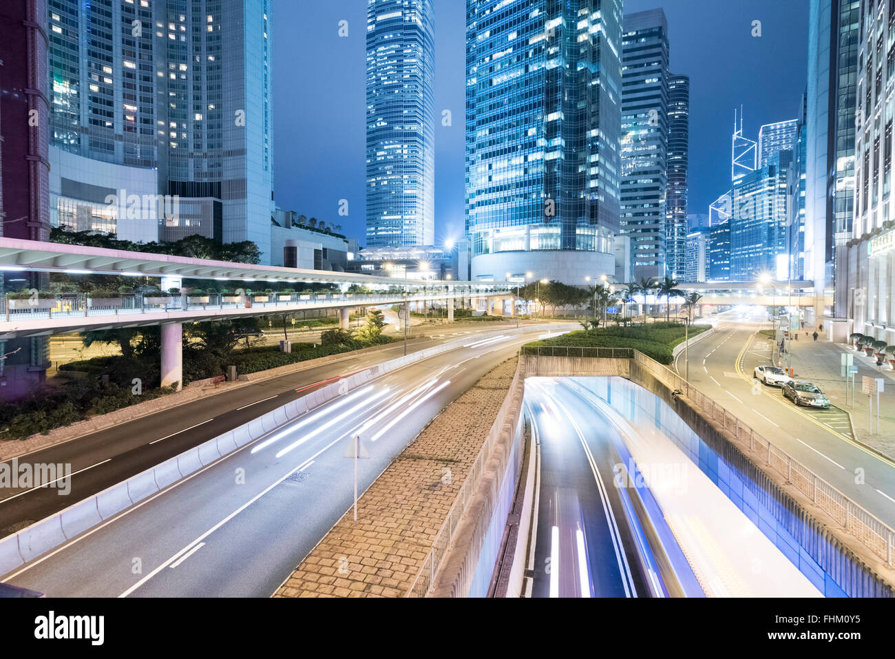 Central, Hong Kong, at Night. The busiest place in the world Stock ...