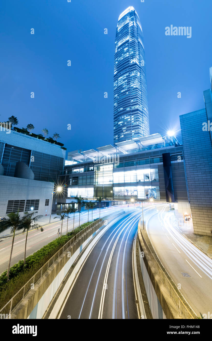 Central, Hong Kong, at Night. The busiest place in the world Stock ...
