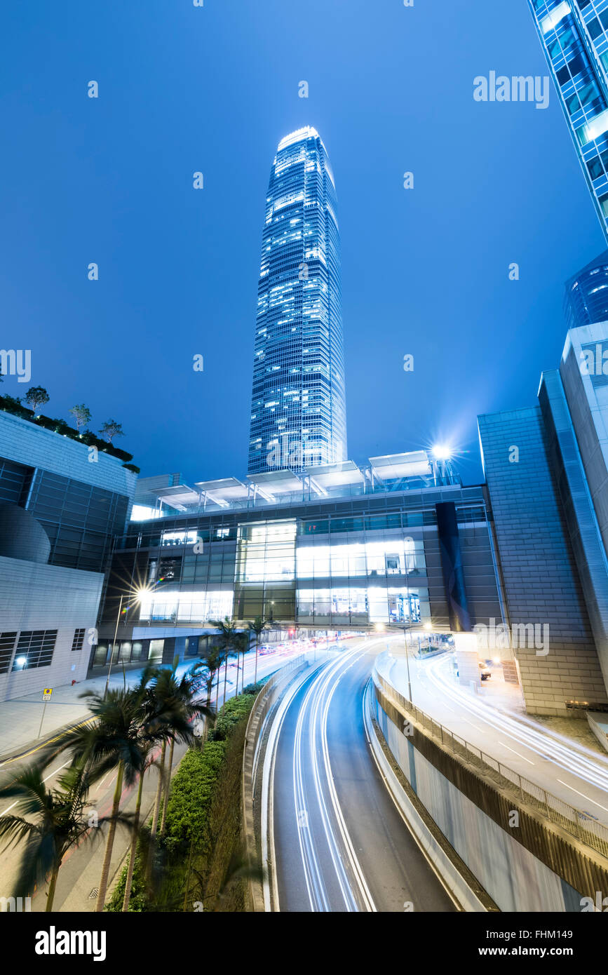 Central, Hong Kong, at Night. The busiest place in the world Stock ...