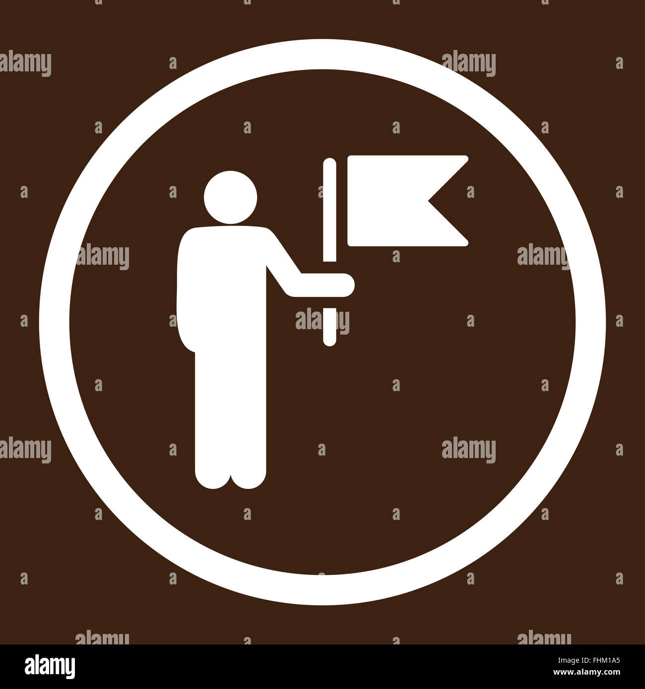 Commander with Flag icon Stock Photo - Alamy