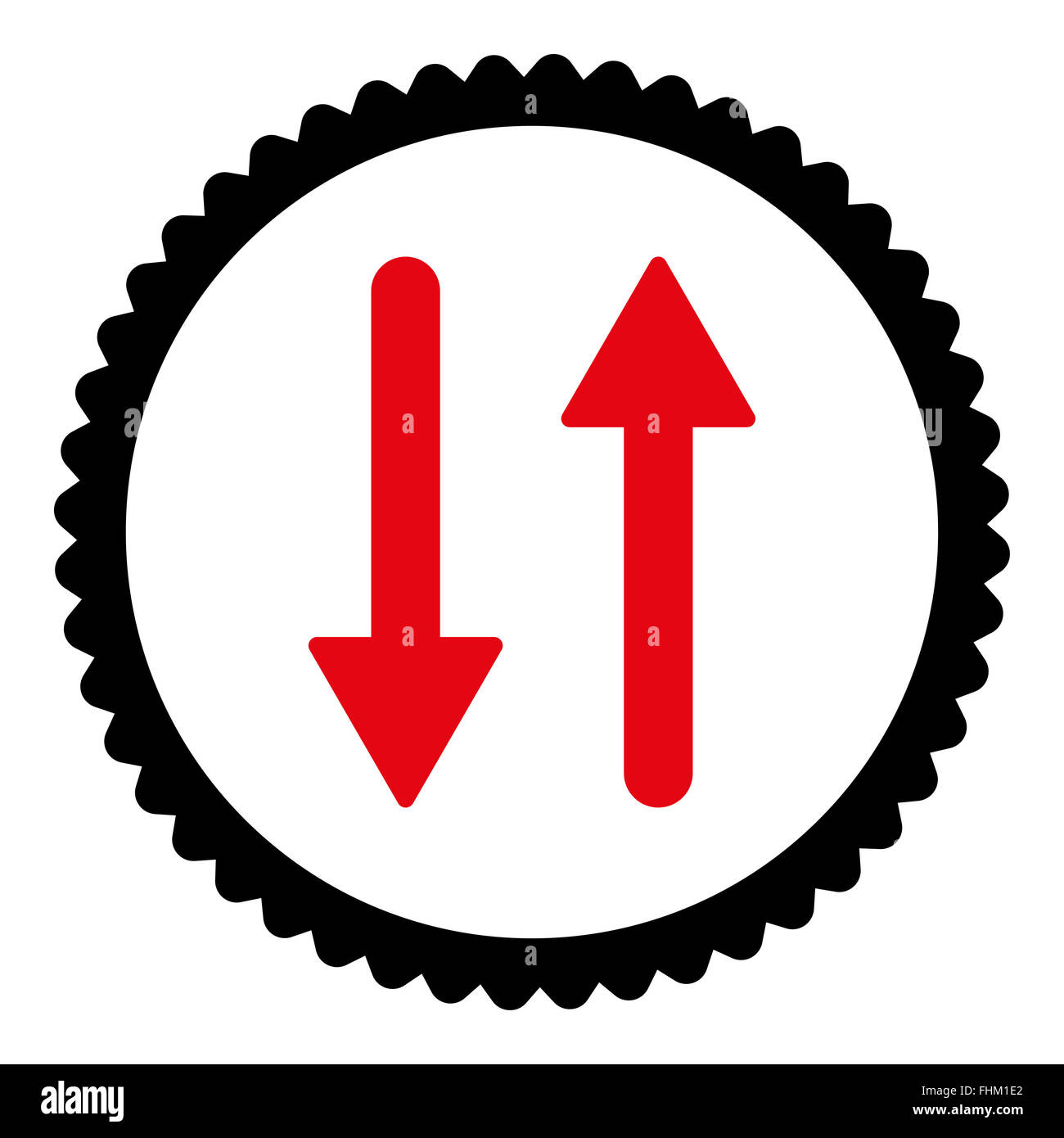 Arrows Exchange Vertical flat intensive red and black colors round ...