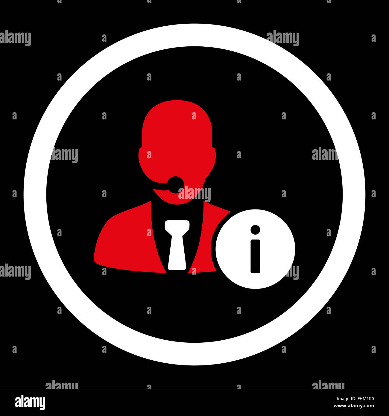 Help desk flat red and white colors rounded vector icon Stock Photo - Alamy