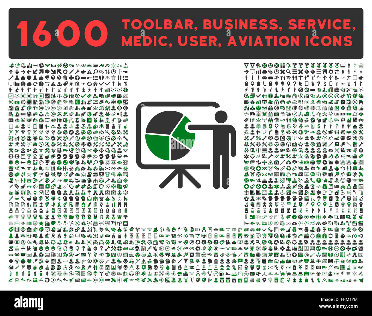 Public Report Icon with Large Pictogram Collection Stock Photo - Alamy