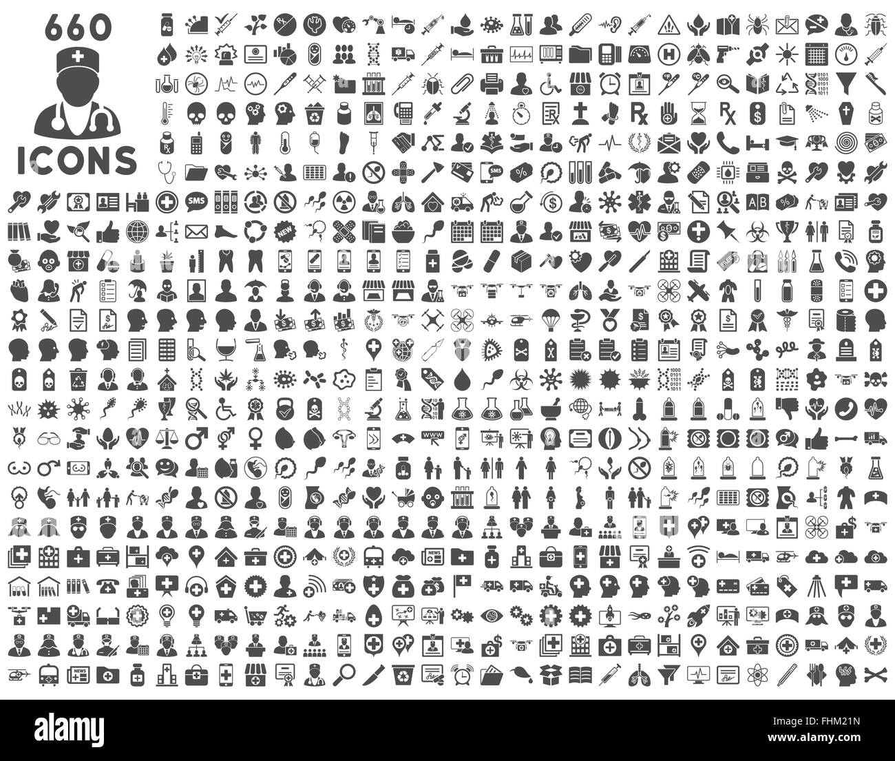 Medical glyph icons Stock Photo - Alamy