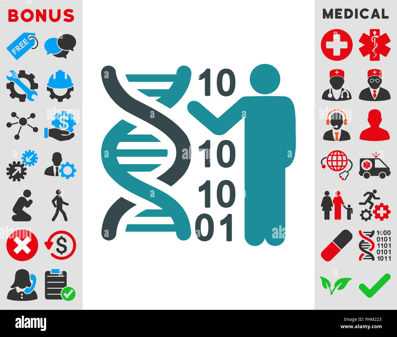 Dna Code Report Icon Stock Photo - Alamy