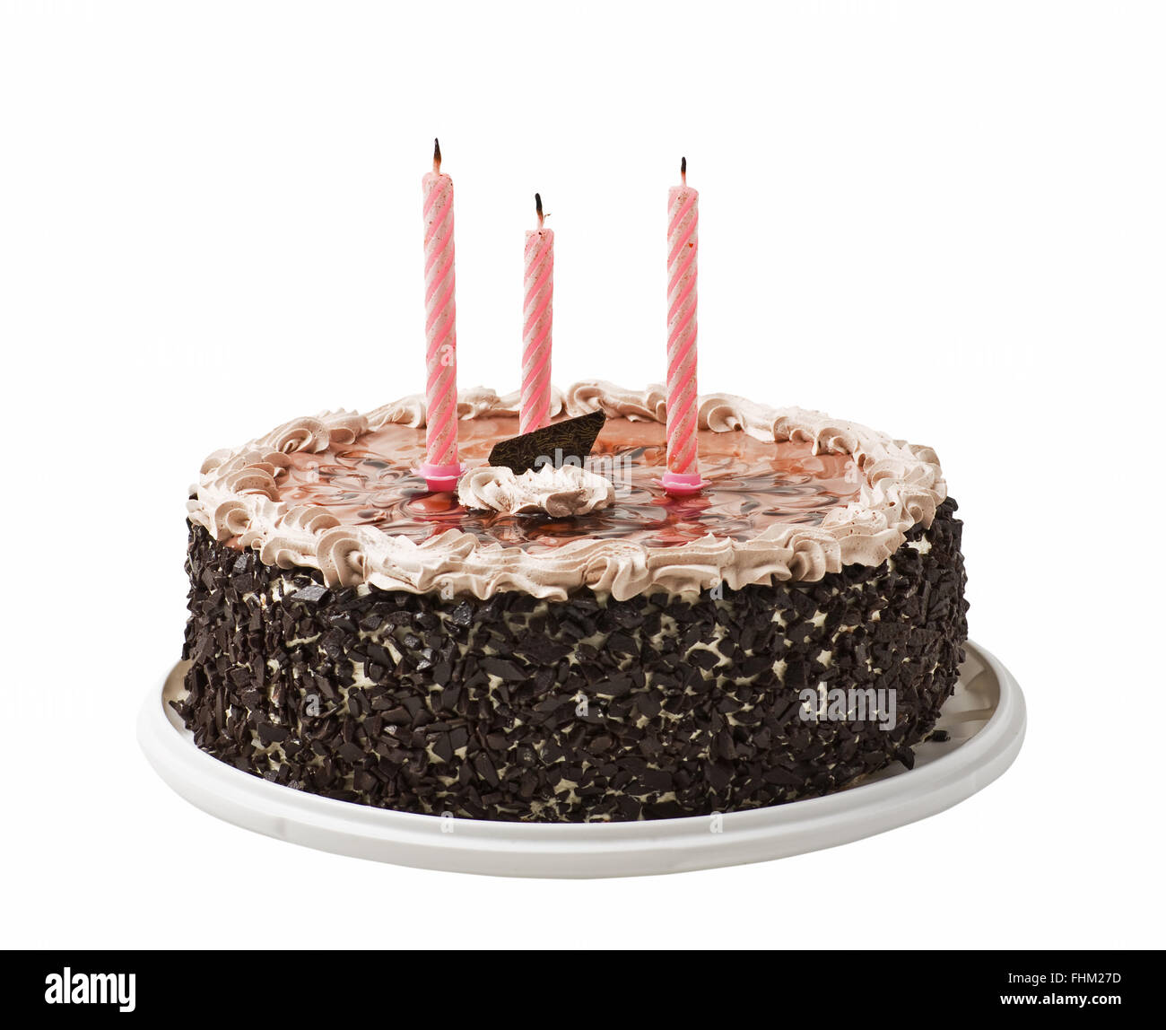 cake and three candles Stock Photo - Alamy