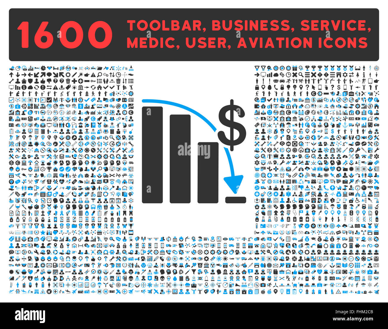 Epic Fail Icon with Large Pictogram Collection Stock Photo - Alamy