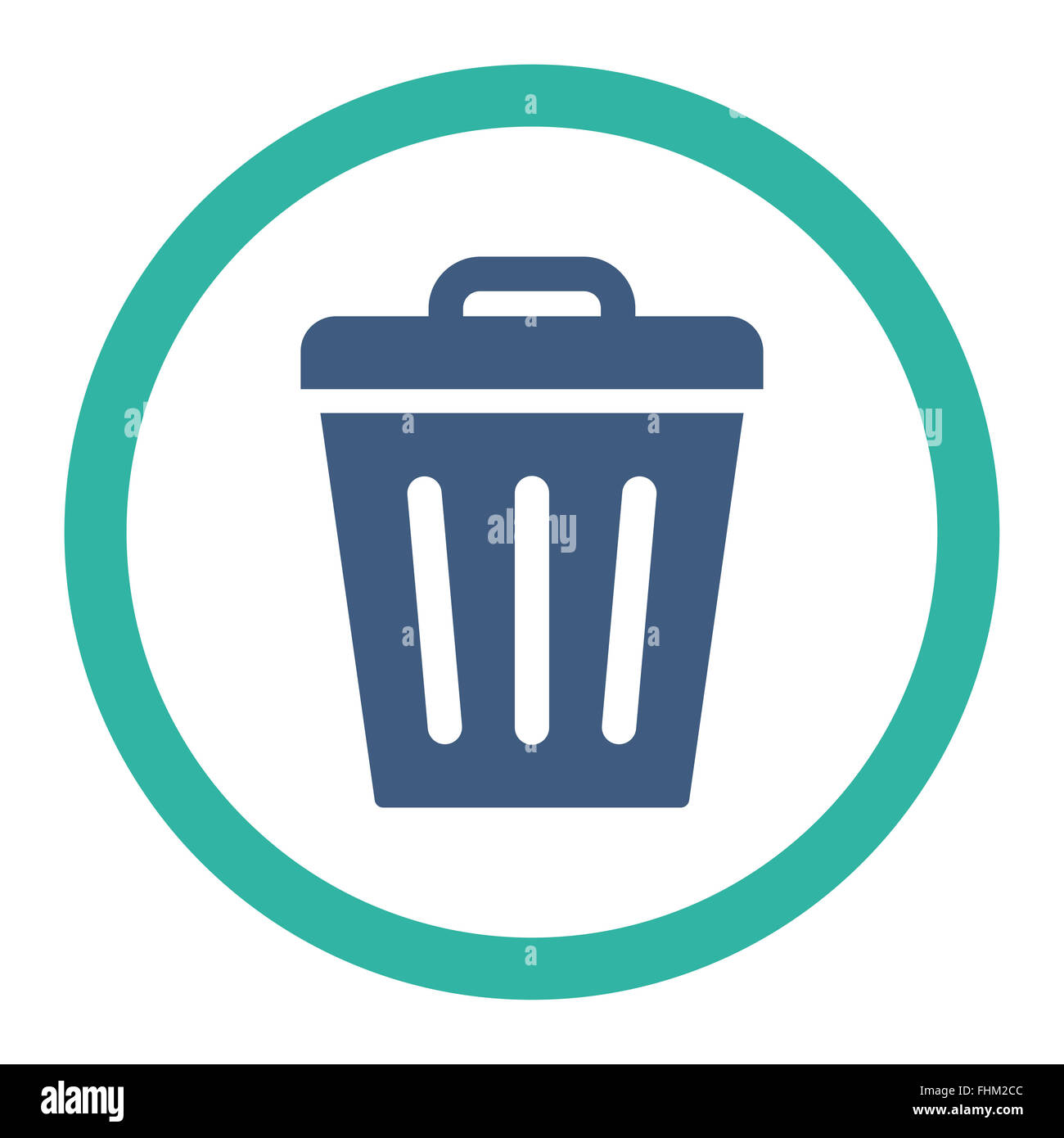 Trash Can flat cobalt and cyan colors rounded raster icon Stock Photo ...