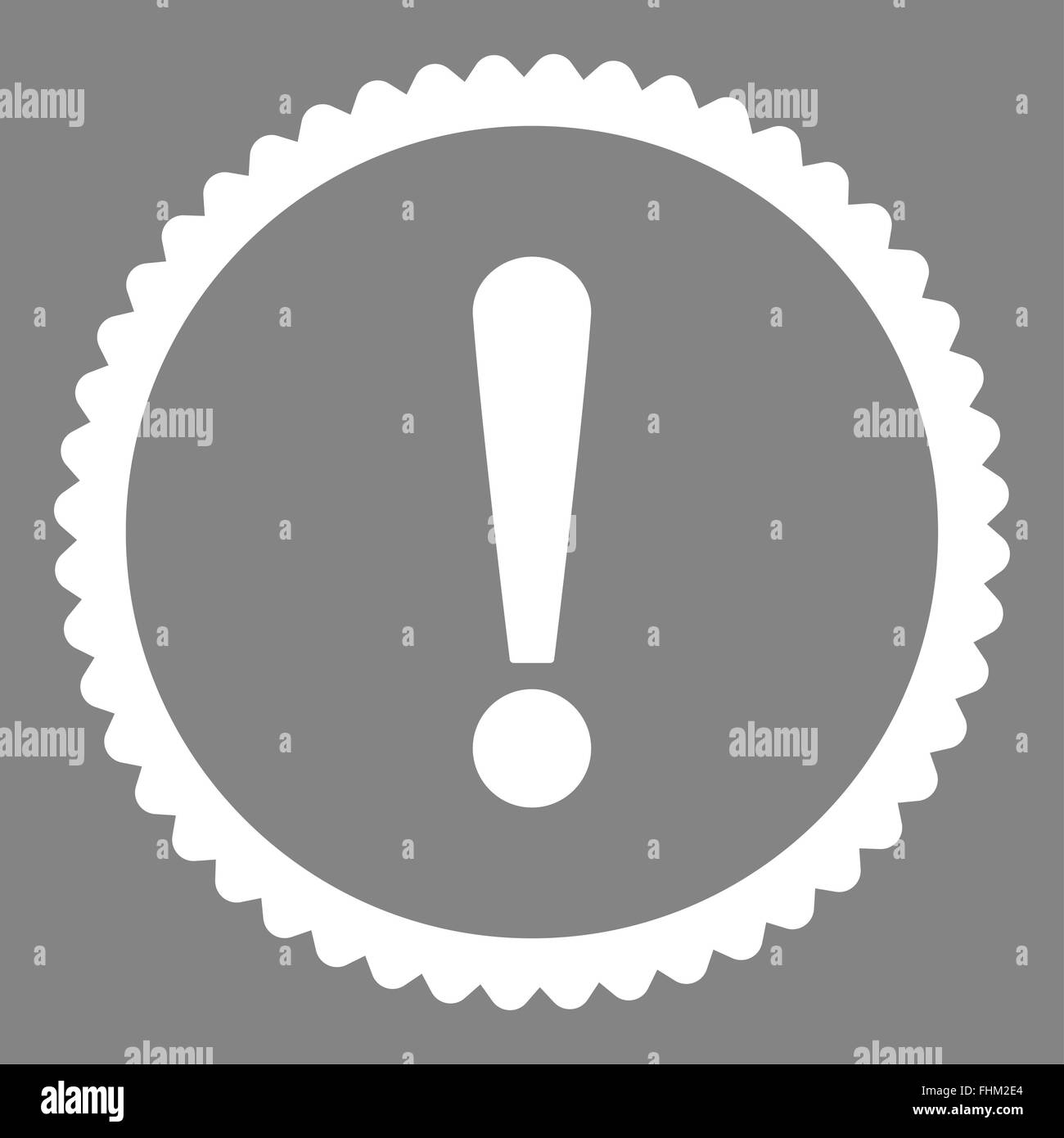 Exclamation Sign flat white color round stamp icon Stock Photo - Alamy