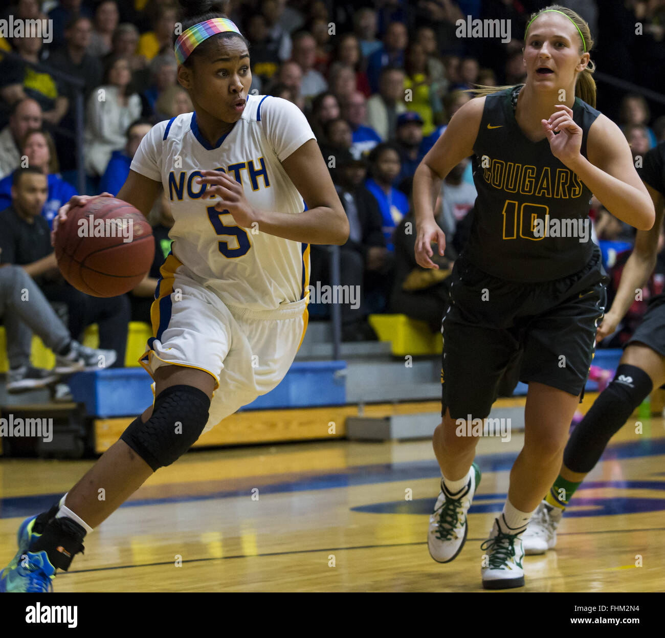Davenport, Iowa, USA. 23rd Feb, 2016. Davenport North's Jinaya Houston ...