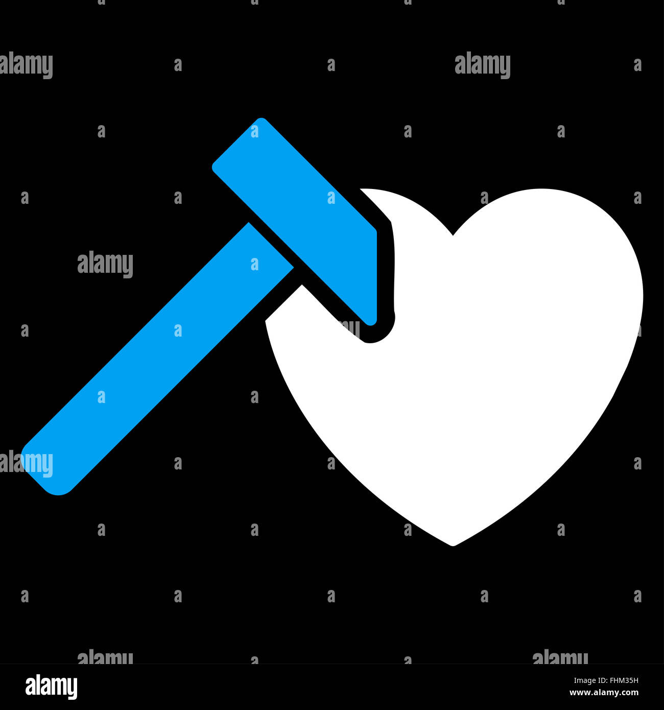 Heart Hammer Icon Stock Photo - Alamy