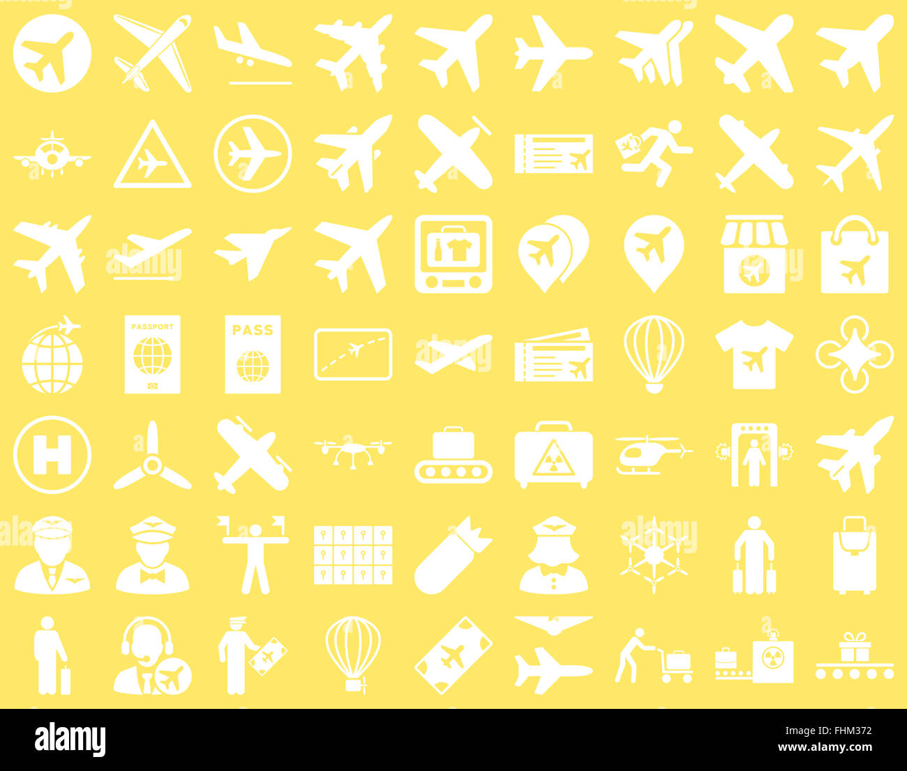 Aviation Icon Set Stock Photo - Alamy