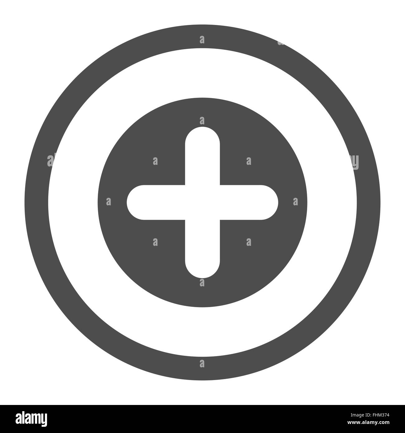 Create flat gray color rounded vector icon Stock Photo - Alamy