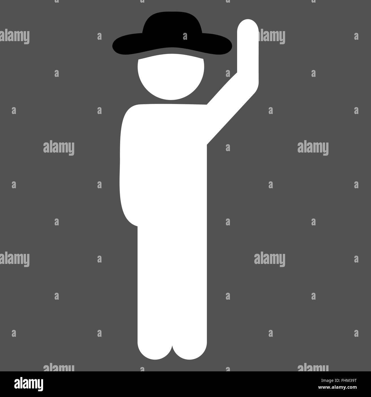 Man Hello Icon Stock Photo - Alamy