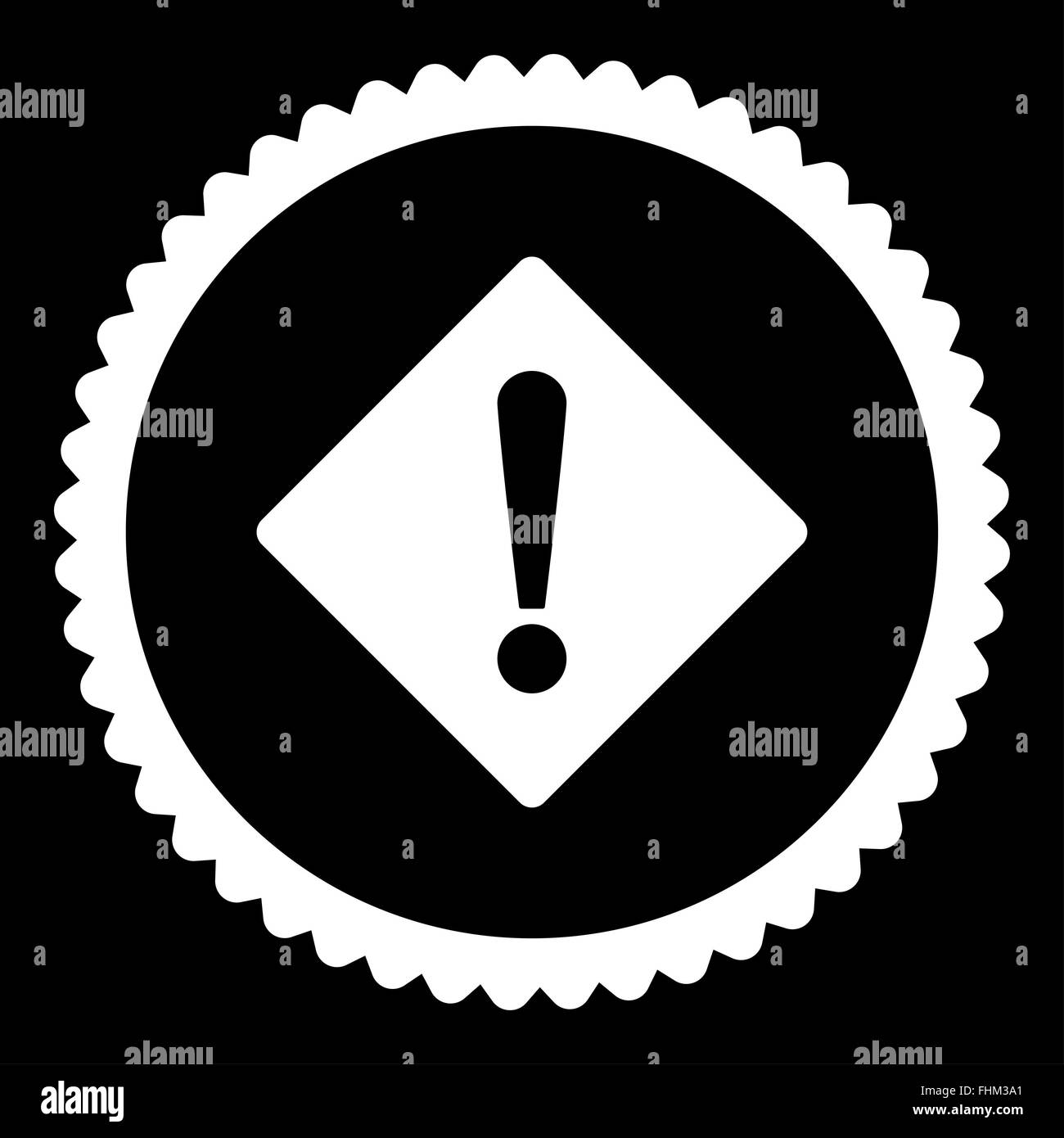 Error flat white color round stamp icon Stock Photo - Alamy