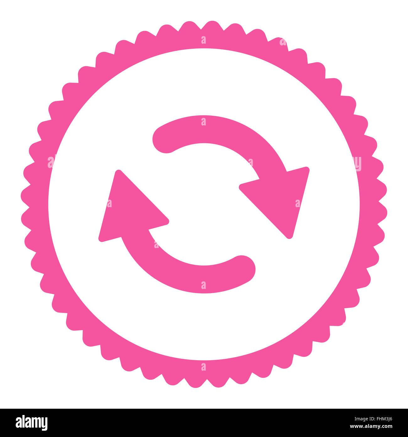 Refresh flat pink color round stamp icon Stock Photo - Alamy