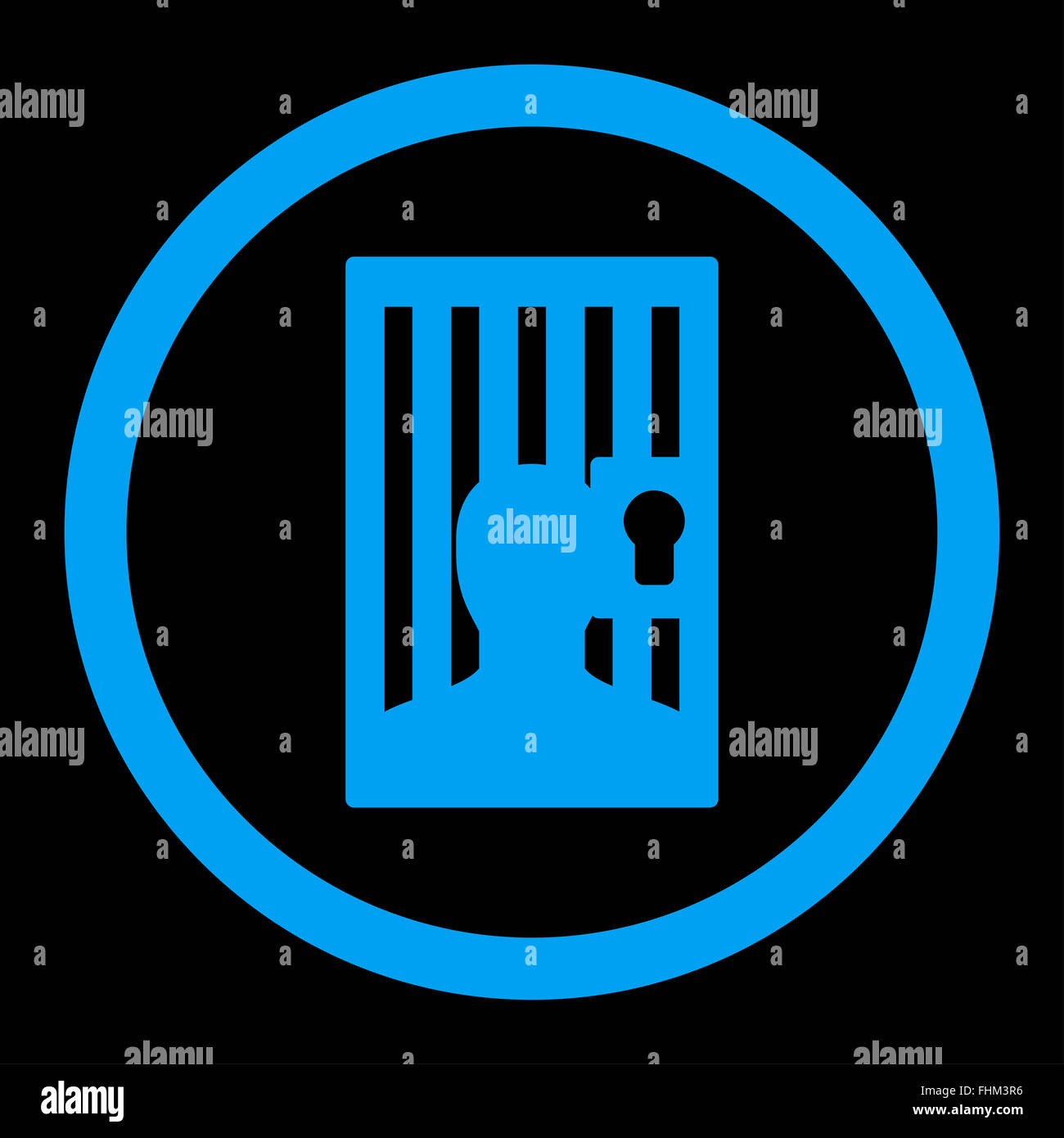 Prison flat blue color rounded glyph icon Stock Photo - Alamy