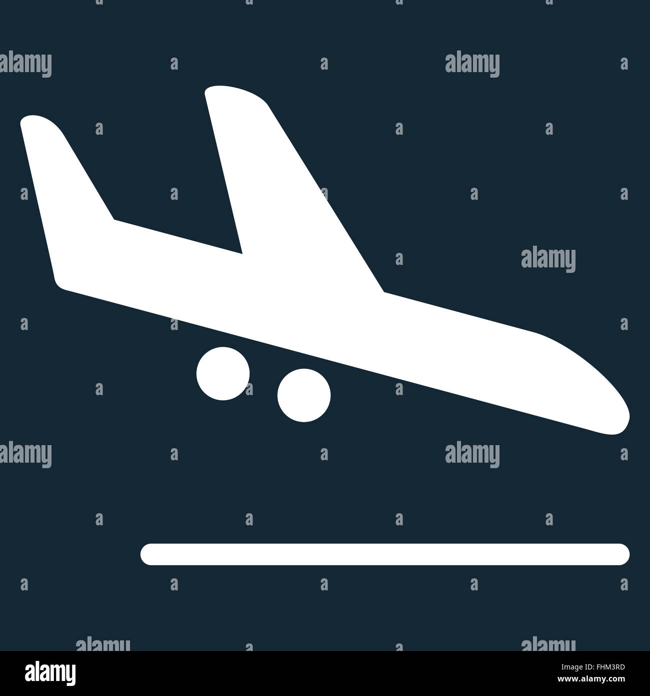 Aiplane Landing Flat Icon Stock Photo - Alamy