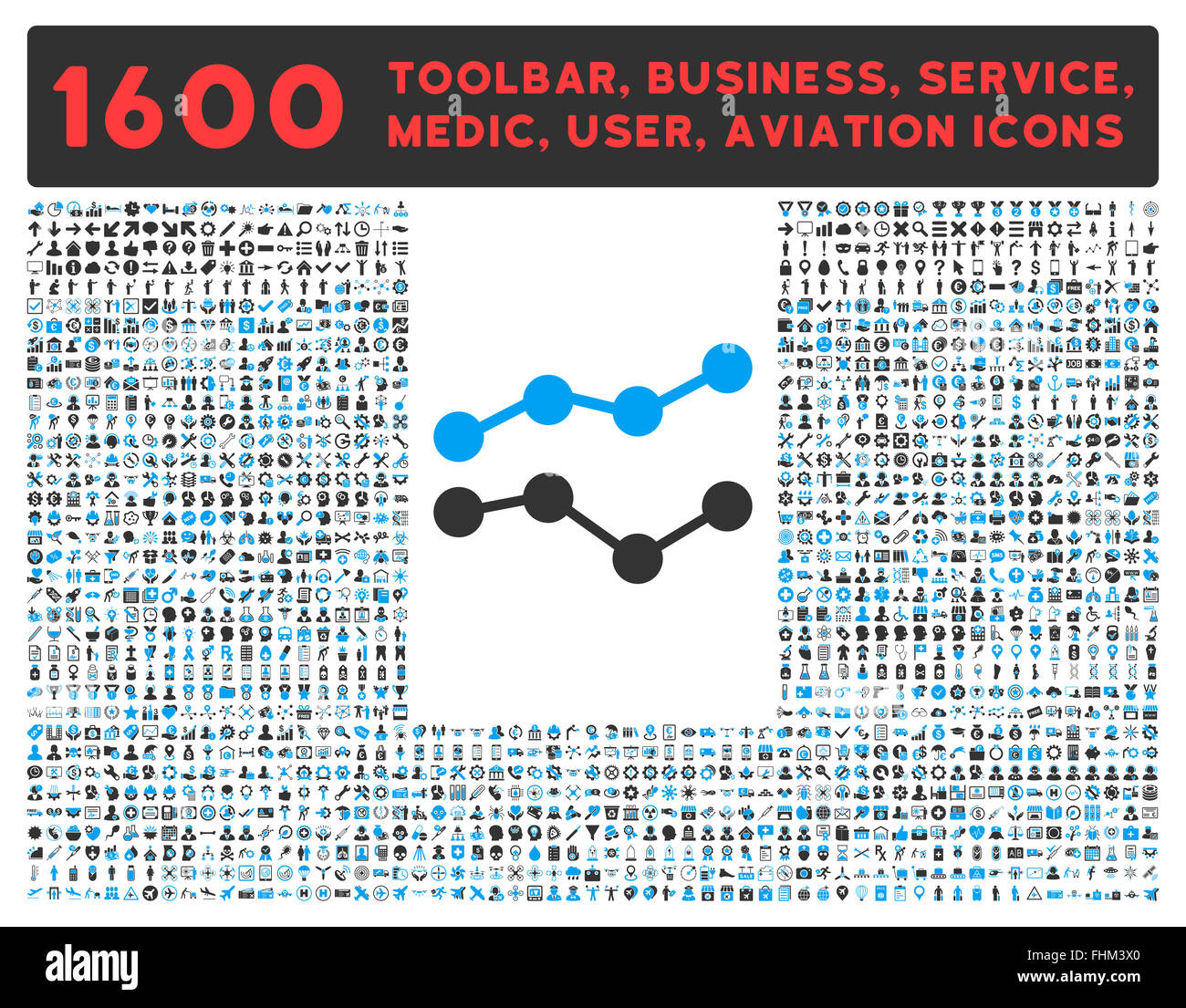 Trends Icon with Large Pictogram Collection Stock Photo - Alamy