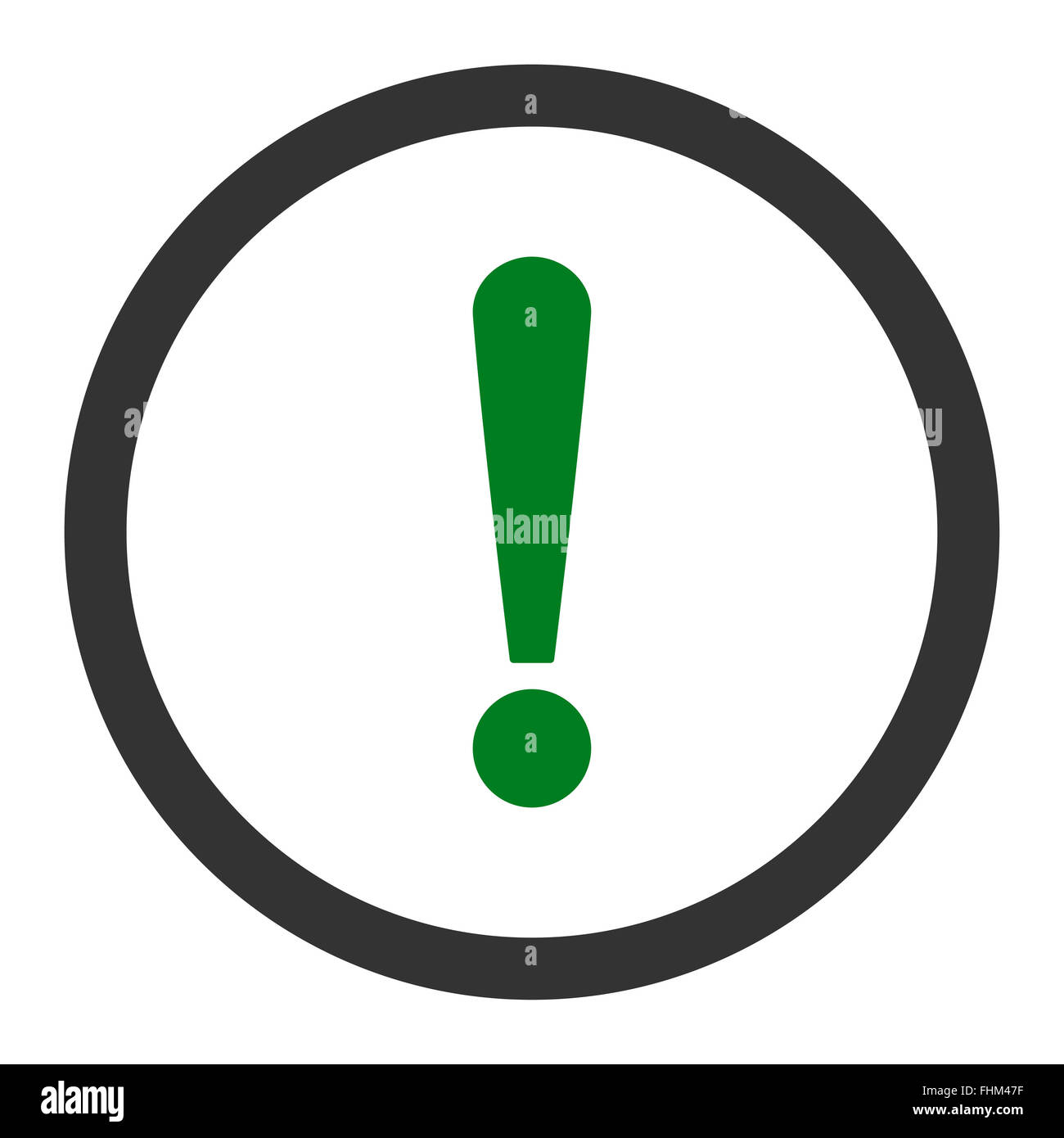 Exclamation Sign flat green and gray colors rounded raster icon Stock ...