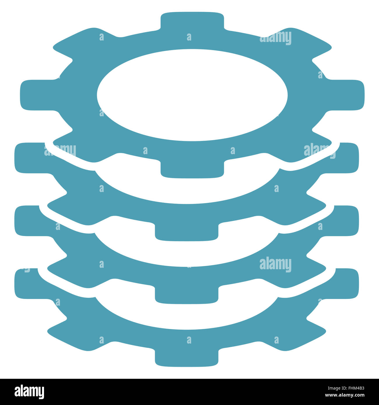 Gears Flat Icon Stock Photo - Alamy