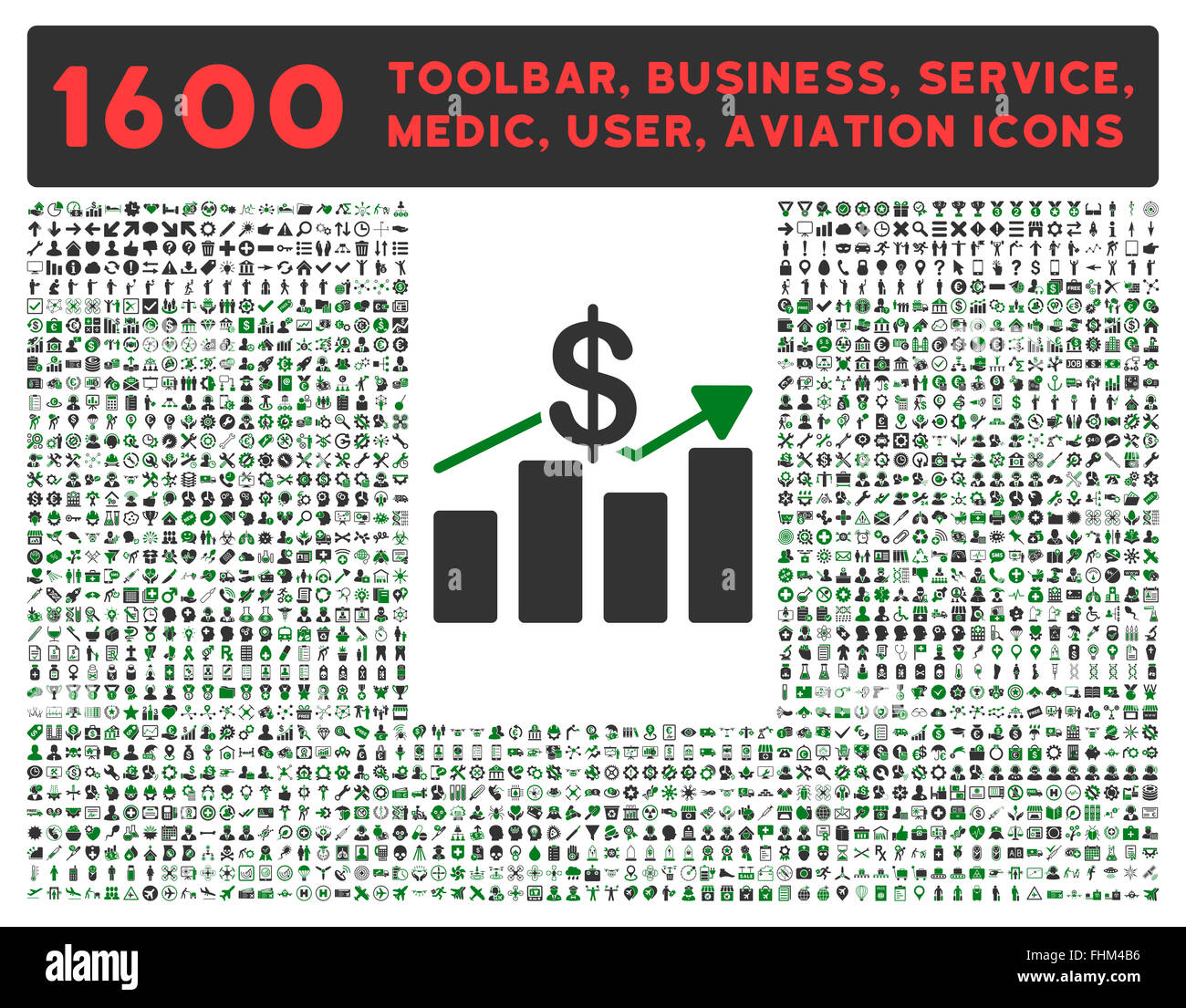 Sales Icon with Large Pictogram Collection Stock Photo - Alamy