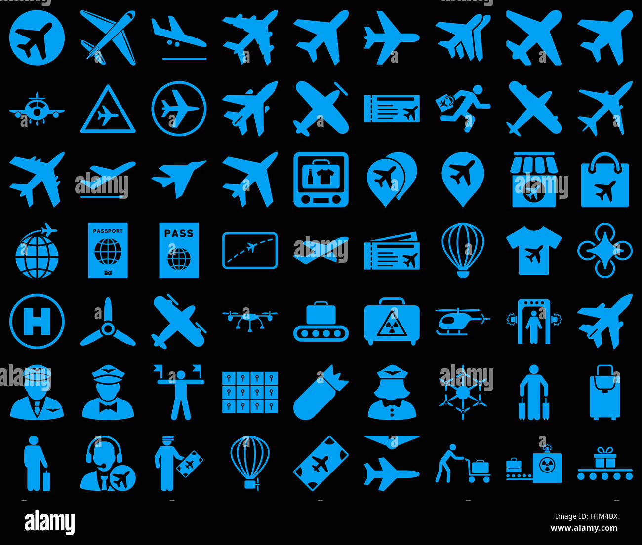 Aviation Icon Set Stock Photo - Alamy